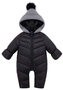 happy cherry baby boys girls snowsuit hooded down jumpsuit winter warm coat infant zipper one piece puffer romper