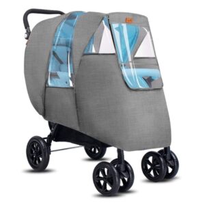 ctegood double baby stroller rain cover, baby carriage rain cover waterproof, windproof protection travel-friendly, outdoor use easy to install and remove