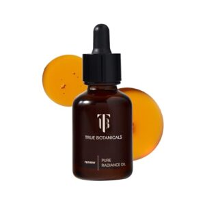 true botanicals renew pure radiance oil | all skin types | anti-aging face oil w/algae extract | treats fine lines & wrinkles | dermatologist tested, all natural, vegan | 1 fl oz | 30 ml