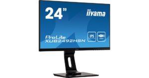 iiyama xub2492hsn-b1 24" ips lcd usb-c 65w charging, 4ms, full hd 1920x1080, rj45, 1x hdmi,1 x displayport in, 1 x displayport out,1 x vga, 2 x usb, 2 x 2w speakers, height adjustable stand