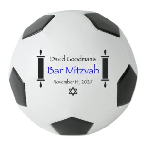 personalized sports balls bar mitzvah soccer ball, size 5 (27-28 cm circumference), 1 set, 1 piece, 1 item package quantity