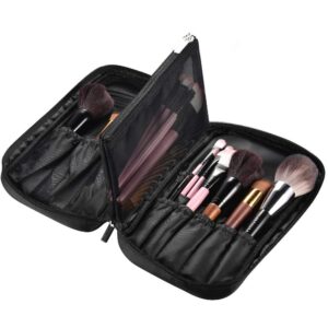 byootique makeup brush bag organizer portable multi brush holder makeup hand bag cosmetic organizer detachable pouch storage case for travel home, black