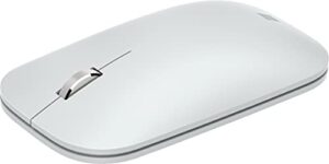 microsoft modern mobile mouse - glacier - comfortable right/left hand use with metal scroll wheel, wireless, bluetooth for pc/laptop/desktop, works with mac/windows 8/10/11 computers