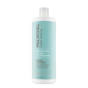 paul mitchell clean beauty hydrate conditioner, intensely nourishing conditioner, improves manageability, for dry hair, 33.8 fl. oz.