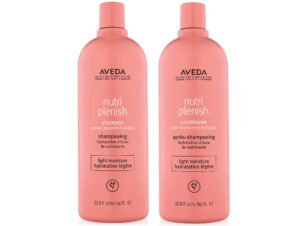 aveda nutriplenish light moisture shampoo and conditioner 33.8 oz liter duo