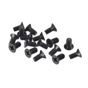 uxcell m4 x 8mm phillips screw fastener black for laptop pc tv fan switch 200pcs