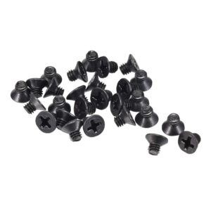 uxcell m4 x 5mm phillips screw fastener black for laptop pc tv fan switch 50pcs