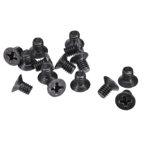 uxcell m4 x 6mm phillips screw fastener black for laptop pc tv fan switch 150pcs