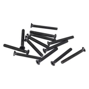 uxcell m3 x 25mm phillips screw fastener black for laptop pc tv fan switch 50pcs