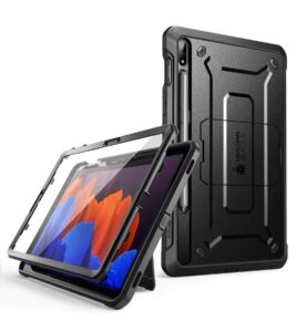 supcase unicorn beetle pro series case designed for samsung galaxy tab s8 (2022) / galaxy tab s7 (2020), with built-in screen protector & s pen holder full-body rugged heavy duty case (black)