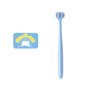 baby gifts children 3 sided toothbrush, bpa free soft bristle easy grip manual toothbrush for kids special needs training, 3d toothbrush for kids 0 1 2 3 4 5 6 7 8 9 10 11 12 years olds