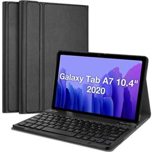 procase galaxy tab a7 10.4 inch keyboard case (sm-t500 t503 t505 t507), protective cover case with detachable wireless keyboard for galaxy tab a7 10.4" 2020 –black