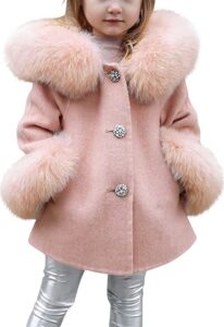 rrhss baby girls winter fur collar long sleeve coats