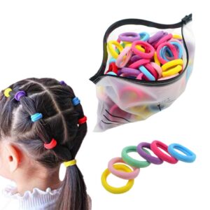 200 pack candy color girls' elastics hair ties seamless ponytail holder