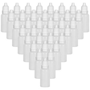 akolafe 100pcs 15ml plastic dropper bottles 0.5oz eye dropper bottle with screw cap empty squeezable liquid dropper bottle for travel small eye & ear dropper bottles to store & sort essential oil