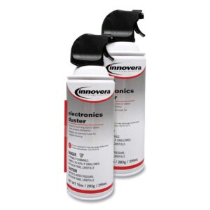 innovera ivr10012 10 oz. can compressed air duster cleaner (2/pack)