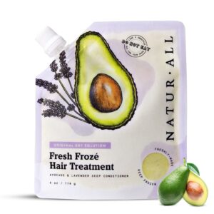 naturall hair mask - 4 oz. deep conditioning for dry damaged hair and growth hydrating ice cream treatment ideal for all hair types (lavender & tea tree)