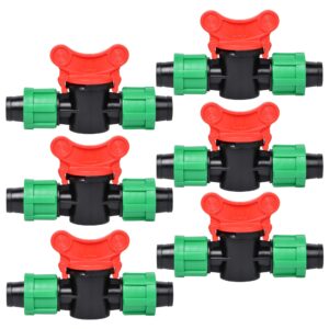 supkiir 6 pieces drip irrigation shut-off valve 1/2 inch universal drip irrigation tubing coupling valve