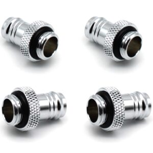 g1/4" to 3/8" barb fitting，lbtodh 4pcs pagoda barb elbow water cooling fittings for computer water cooling system(silver)