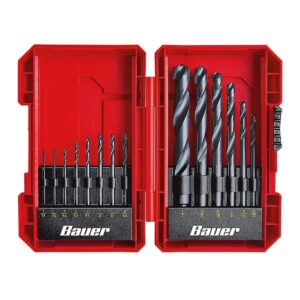 bauer 14 pc black oxide drill bit set