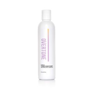 overtone haircare purple toning conditioner with shea butter & coconut oil, neutralizes brassiness in blonde & platinum hair, cruelty-free, 8 oz