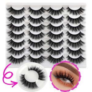 cat eye lashes natural look false eyelashes 14 pairs faux mink wispy short lashes fluffy 3d thick strip reusable fake eyelashes by heyalice