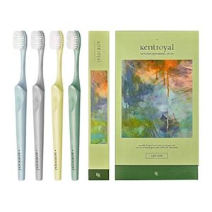 [kent] royal smile gentle action ultra soft eco friendly bpa free toothbrush for sensitive teeth, gums for adults & teens - 8pcs