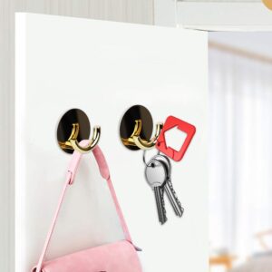 gerioie durable hook, wall hook hanger, waterproof mental for storing the clothes bathroom kitchen(golden)