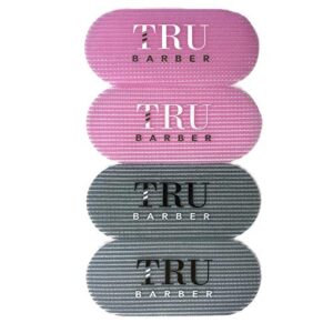 tru barber hair grippers ® 2 colors bundle pack 4 pcs for men and women - salon and barber, hair clips for styling, hair holder grips (gray/pink).