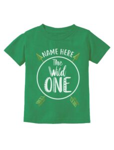 personalized wild one birthday outfit boy girl 1 year old infant kids t-shirt 12m green