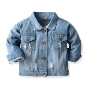 cm c&m wodro baby boys girls denim jacket kids toddler button down jeans jacket top coat outerwear (blue, 12-18 months)