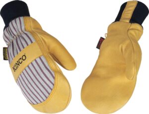 kinco - leather work and ski mitt, heatkeep insulation, (1927kwt-m) (medium)