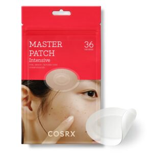 cosrx master patch intensive 36 patches | oval-shaped hydrocolloid pimple patch with tea tree oil | quick & easy blemish, zit, spot treatment | salicylic acid & tea tree oil | korean skin care