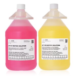 acme analytical solutions ph 4 and 7 buffer solutions, 2 gallons total, ph meter calibration solution, nist traceable reference standards, designed for all ph meters, 2 x 3.8 liters, ph buffer combo