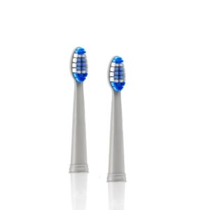 pop sonic replacement electronic toothbrush heads, compatible with go sonic, usb, pro sonic toothbrushes w/soft dupont tynex nylon bristles, 2-pack