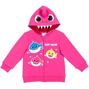 pinkfong baby shark little boy girl kids zip up cosplay hoodie 6-6x pink