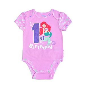 disney princess baby girls short sleeve bodysuit for infants – pink/purple/yellow/blue