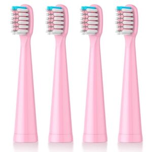 dada-tech replacement heads for kids electric toothbrush dt-ke6 and dt-ke7 - pack of 4 (pink)