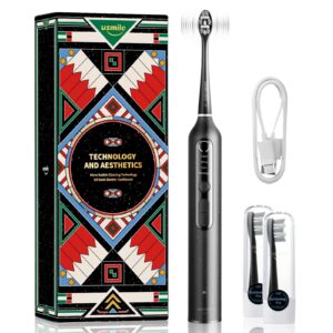 usmile electric toothbrush, sonic electric toothbrush with smart 3d display, 4 modes and 3 intensities, built-in timer, u3 black