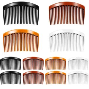 chuangdi 12 pieces french side hair twist comb plastic decorative hair comb clips with teeth styling side combs air for fine women accessories(23 teeth)