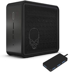 intel nuc 9 nuc9i9qnx home and entertainment desktop black (intel i9-9980hk, 64gb ram, 1tb pcie ssd, intel uhd 630, wifi, bluetooth, 1xhdmi, sd card, win 10 pro) with usb hub