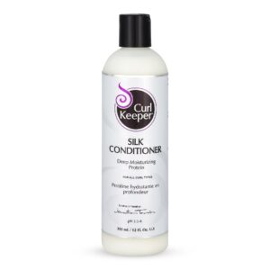 curl keeper silk conditioner for curly hair, 12 fl oz - deep moisturizing & cleansing daily hair conditioner with silk amino acids for all curl types - water based conditioner for men & women