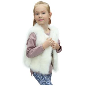 sharemen kids girls black vest children winter warm clothes faux furs waistcoat thick fashion coat