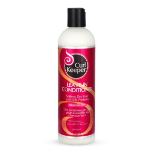 curl keeper leave-in conditioner - lightweight moisture for all curl types, softens hair with silk proteins for shine, 12 fl oz