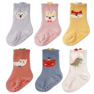 cozyway baby fluffy socks newborn infant toddler thick warm soft sleeper socks winter fuzzy for girls boys