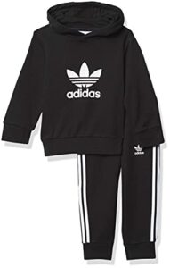 adidas originals baby girls adicolor hoodie set tracksuit, black/white, 4t us