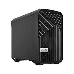 fractal design torrent nano black - solid side panel - open grille for maximum air intake - 180mm pwm fan included - type c - mitx airflow mini tower pc gaming case