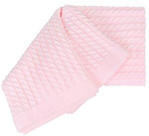 lilax baby cable knit blanket soft warm toddler for boys and girls 35x30 inch pink