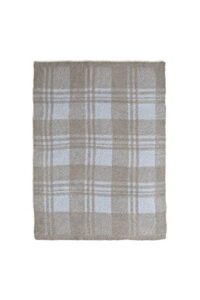 barefoot dreams cozychic cozychic plaid stroller blanket, sky/dove gray-30”x40