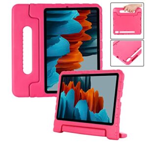 i-original kids case for samsung galaxy tab s8/galaxy tab s7 11 inch,sm-x700/x706/t870/t875/t878 lightweight convertible shock proof handle stand protective cover (rose)